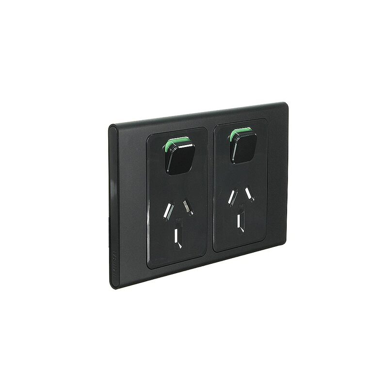 Clipsal Iconic STYL Double Switched Internal Power point Cover Plate ...