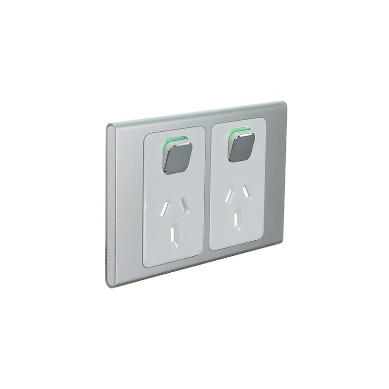 Clipsal Iconic STYL Double Switched Internal Power point Cover Plate ...