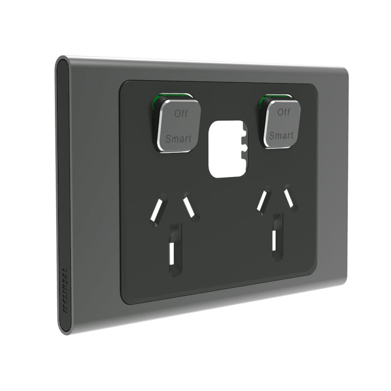 Clipsal Iconic STLY S3025CSC-SH | Connected Socket (3025CSC) | Silver ...