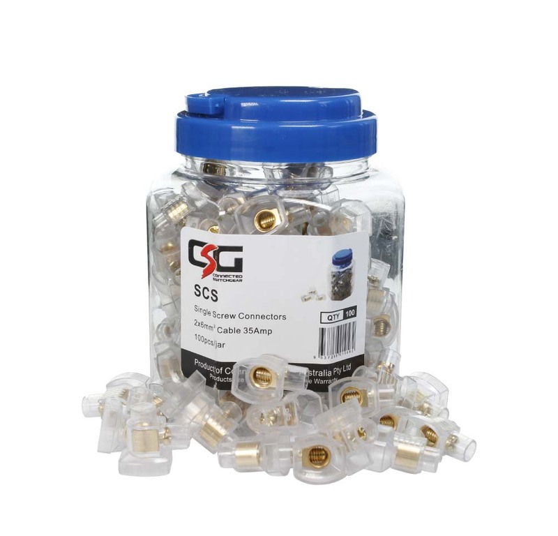 CSG SCS | Single Screw Cable Connectors 2x6mm 35Amp (100 Jar)