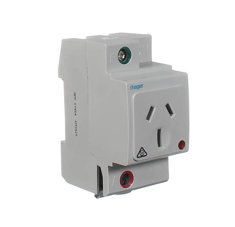 HAGER SNO15DA | 15 Amp Din Mounted GPO (Double Pole)