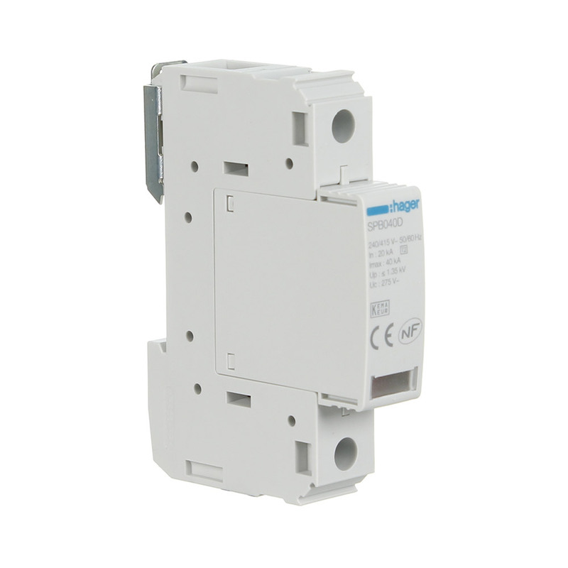 Hager SPB140D | 1 Pole 40kA Surge Protection Device With Replaceable ...