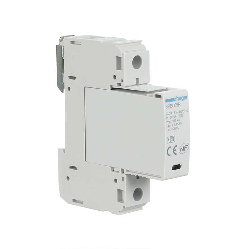 Hager SPB165R | 1 Pole 65kA Surge Protection Device With Replaceable ...