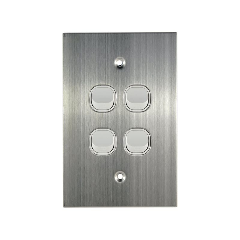 Connected Switch Gear SS-LS104V | 4 Gang Light Switch | Stainless Steel ...