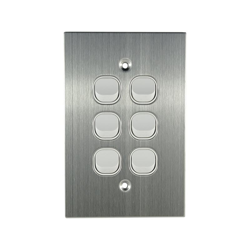 Connected Switch Gear SS-LS106V | 6 Gang Light Switch | Stainless Steel ...