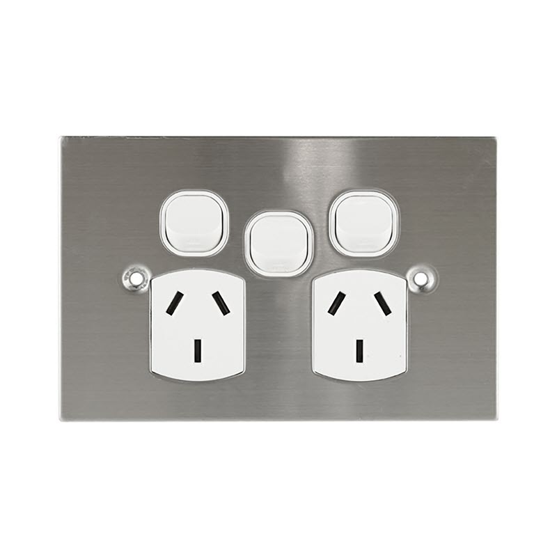 Connected Switchgear SS-POD10X | Stainless Steel / White Double Power ...