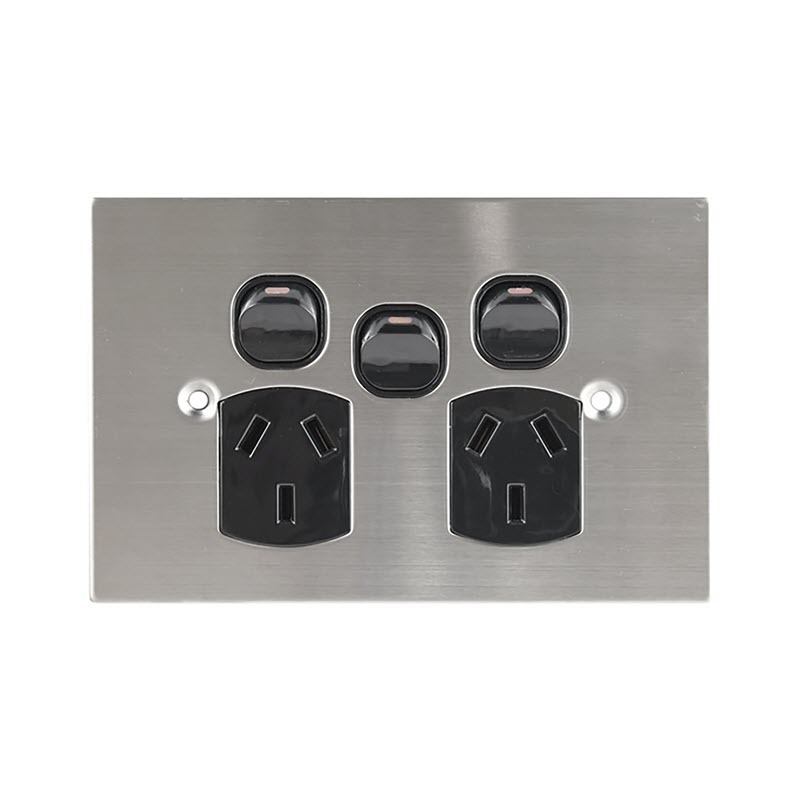 Connected Switch Gear SS-POD10XB | Stainless Steel / Black Double Power ...
