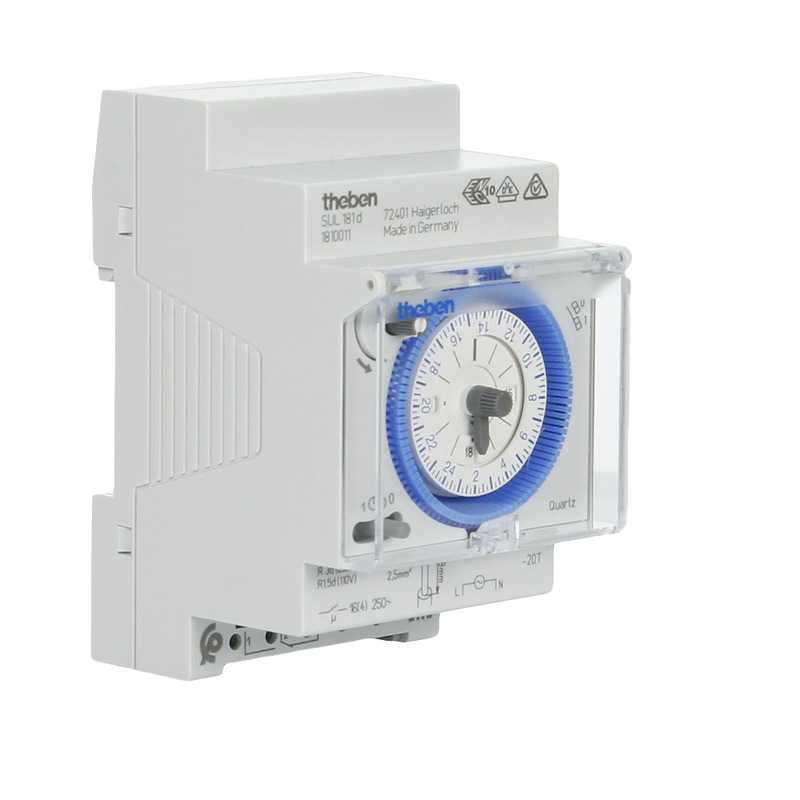 Theben SUL181d | Rail mounted 24 hour timer, segments, power reserve, 3 ...