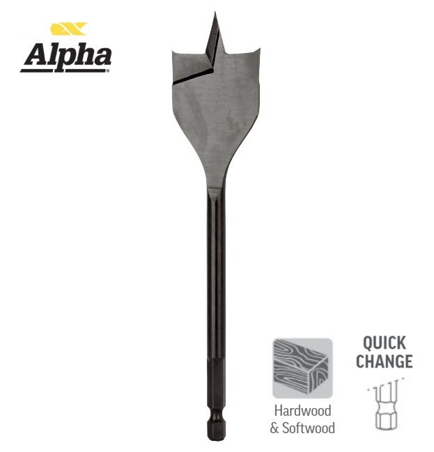 32mm Spade Bit - TurboBore | Faster Cleaner Hole | TS08-32 - Alpha
