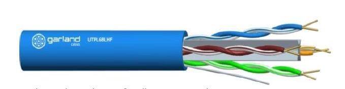 Garland UTPL6BL305RBBW | Cat6 4pr 24AWG UTP Dataconnect 305MTR | Blue