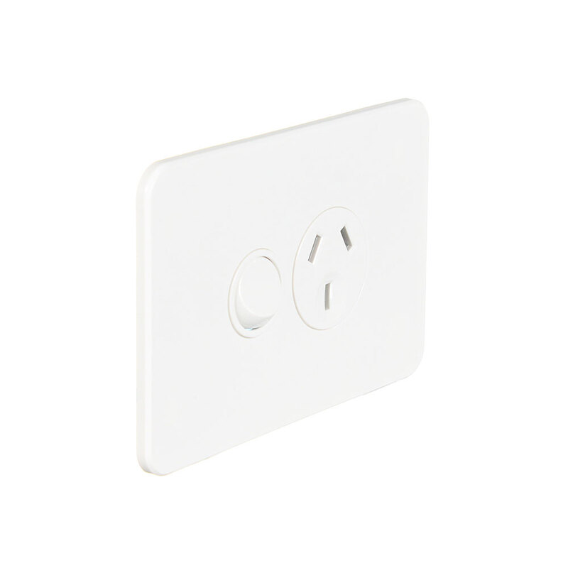 Hager Silhouette WBSP1S | Single Power Point 10Amp 250v Slimline ...