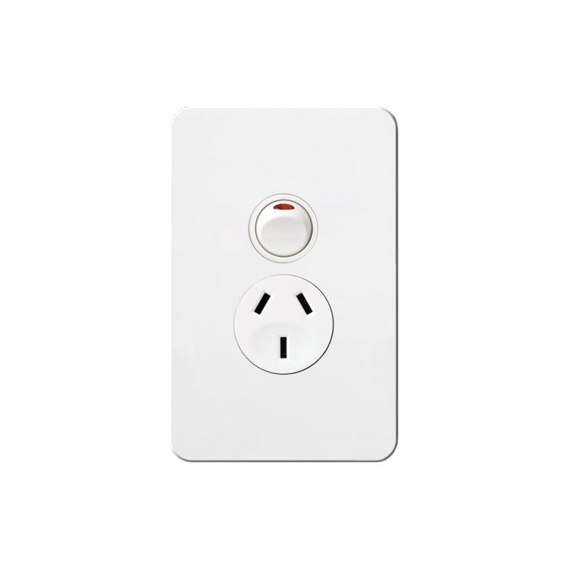 Hager Silhouette WBSP1VS-MW | Single Vertical Power Point 10Amp ...