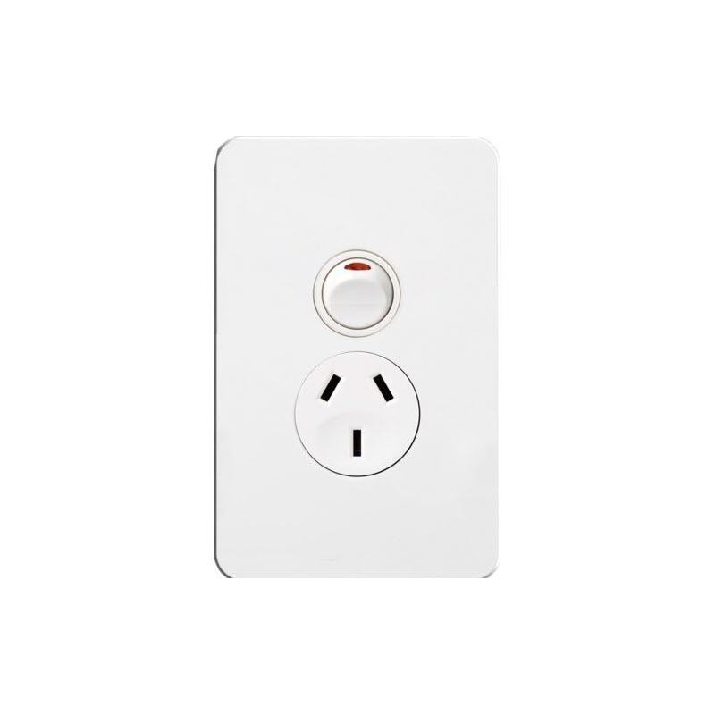 Hager Silhouette WBSP1VS | Single Vertical Power Point 10Amp | Slimline ...