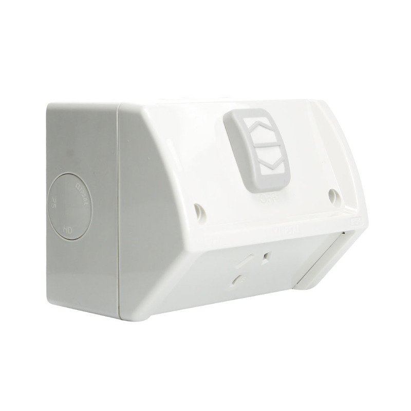 CLIPSAL WSC227/1 | Single Weatherproof Power Point GPO | Resistant Grey