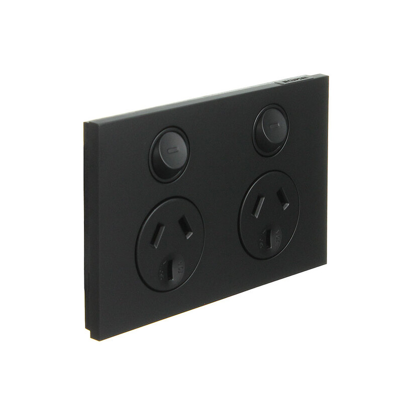 CLIPSAL SATURN ZEN Z4025-ZB | Double GPO 10Amp 250v | Zen Black