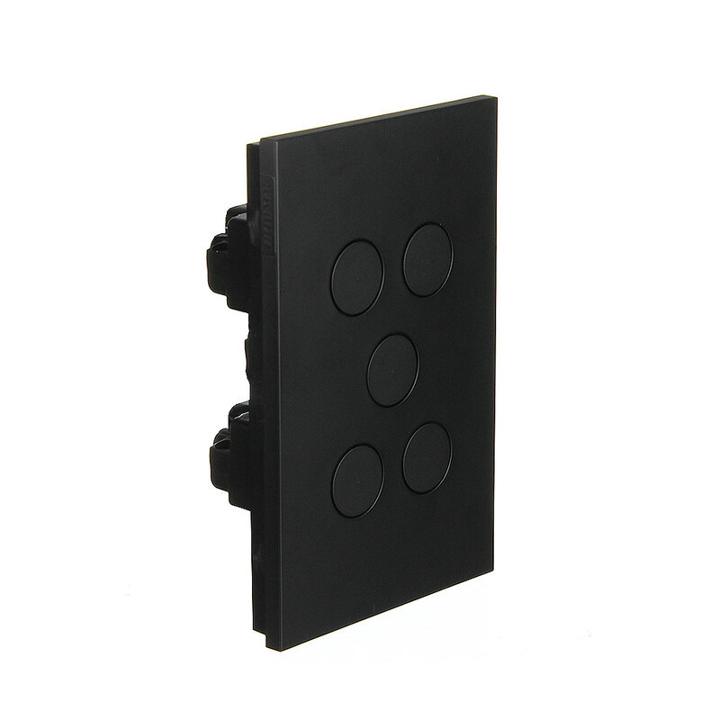 CLIPSAL SATURN Z4065PBL-ZB | 5 Gang Pushbutton LED Switch (Zen Black)