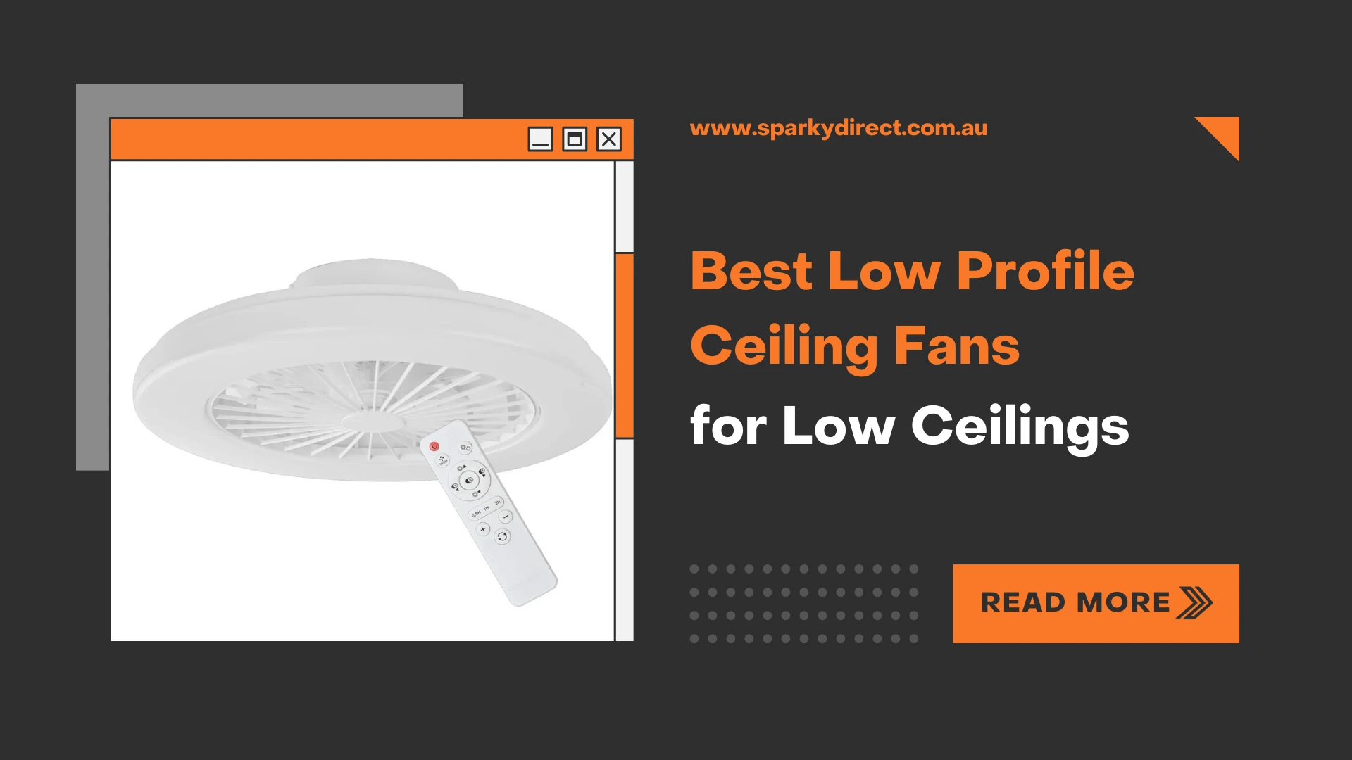 Low Profile DC Ceiling Fan for Low Ceilings with LED Light | Sparky Direct